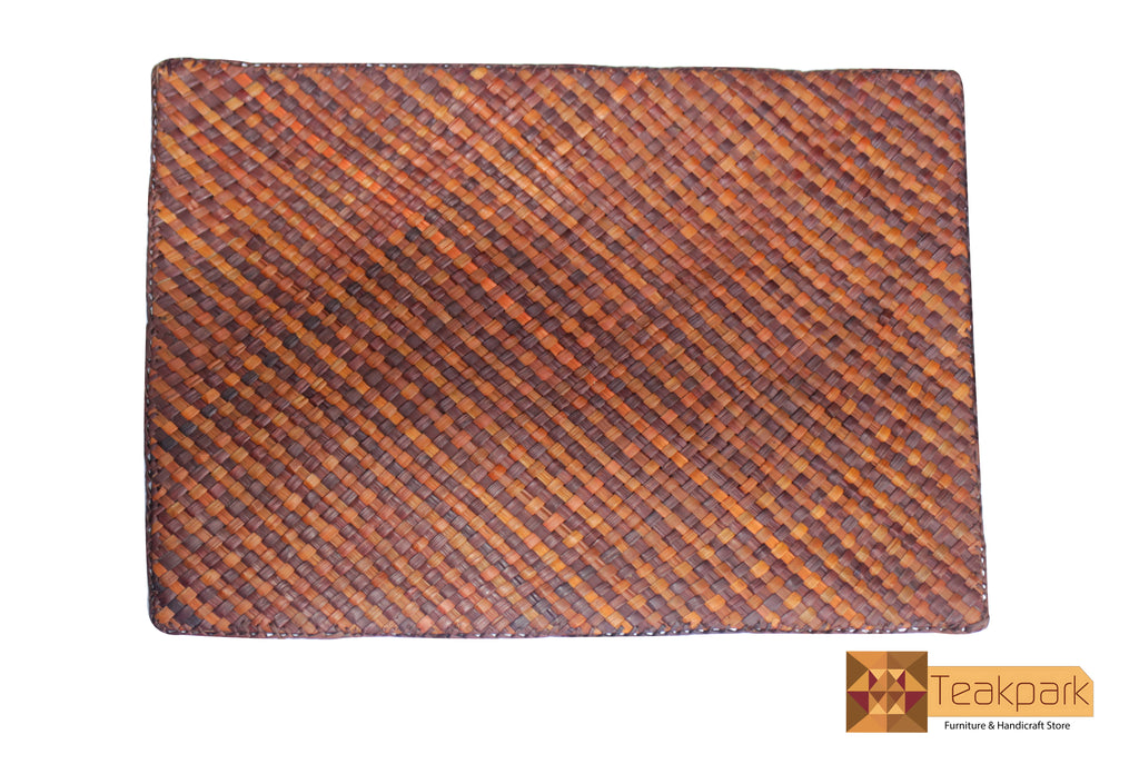 Elektra Woven Natural Screwpine Leaf Table Mat(Set of 6)-Design 2-Orga ...